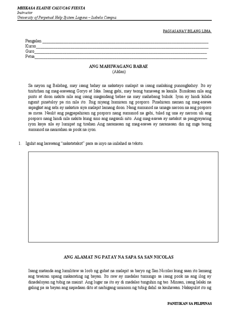 Pagsasanay Bilang 5 - Rehiyon Vi | PDF
