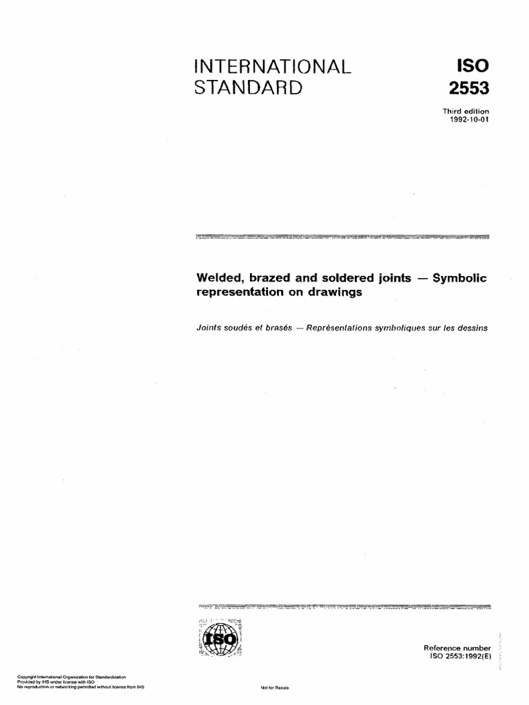 EN 2553 (1992) Welding Symbol | PDF