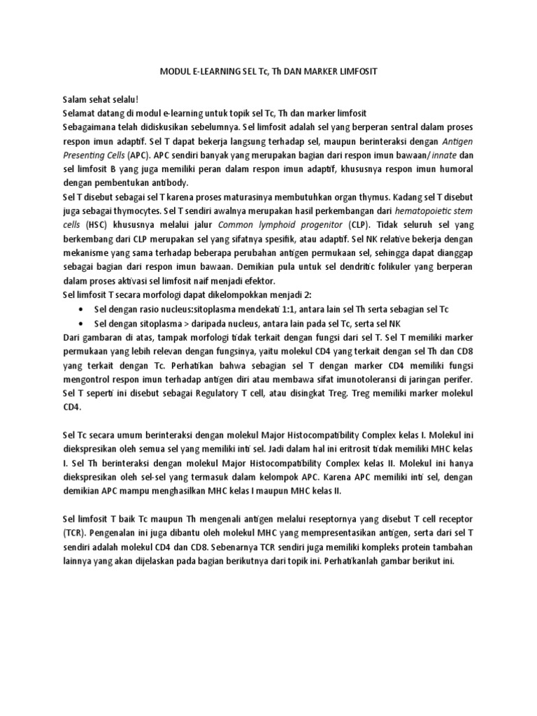 5 - MODUL Topik Limfosit T | PDF | Pengembangan Diri | Kesehatan Holistik