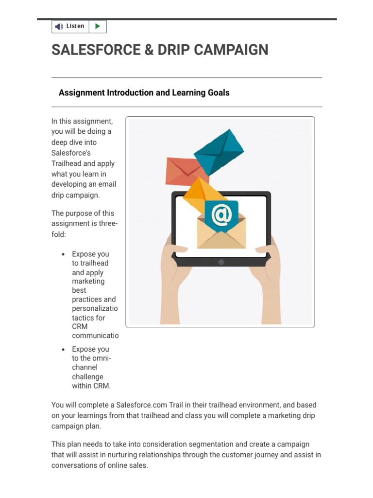 Salesforce & Drip Campaign - MGMT6066 CRM - A Management Approach | PDF ...