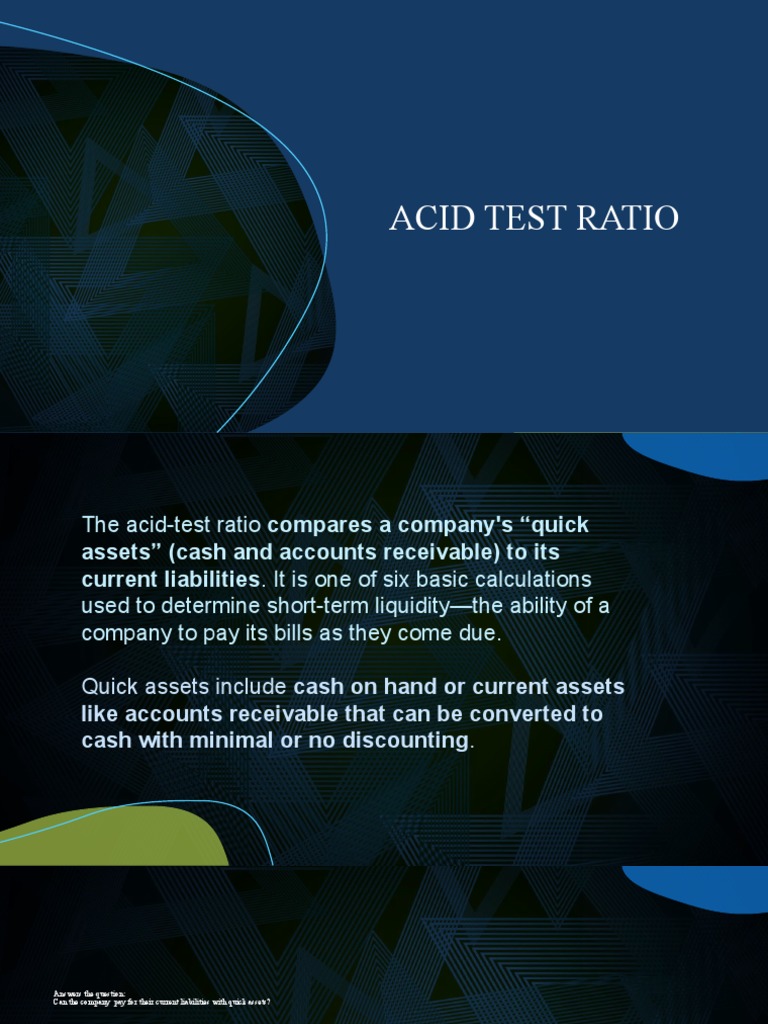 Acid Test Ratio | PDF