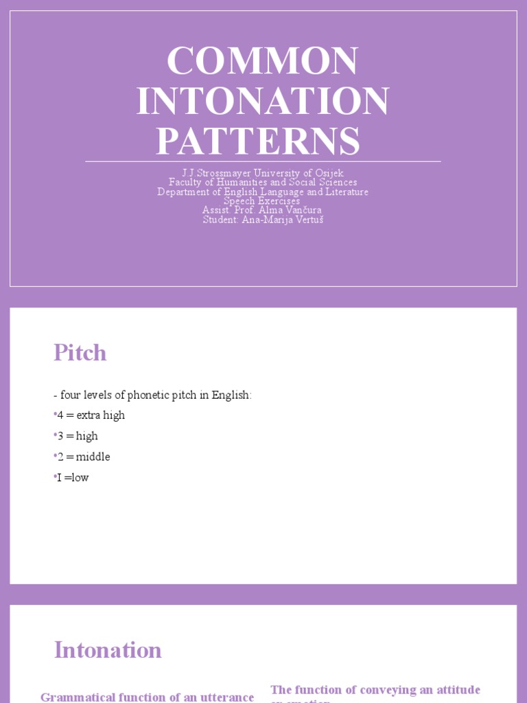 Common Intonation Patterns | PDF