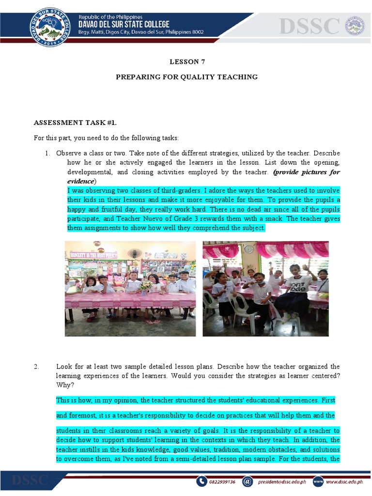 Embodo - Educ315 Lesson 7 | Download Free PDF | Lesson Plan | Teachers