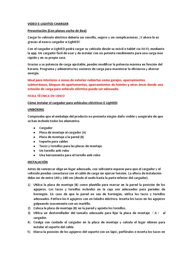 Video Cargador E-Lighted | PDF | Cargador de batería | Tornillo
