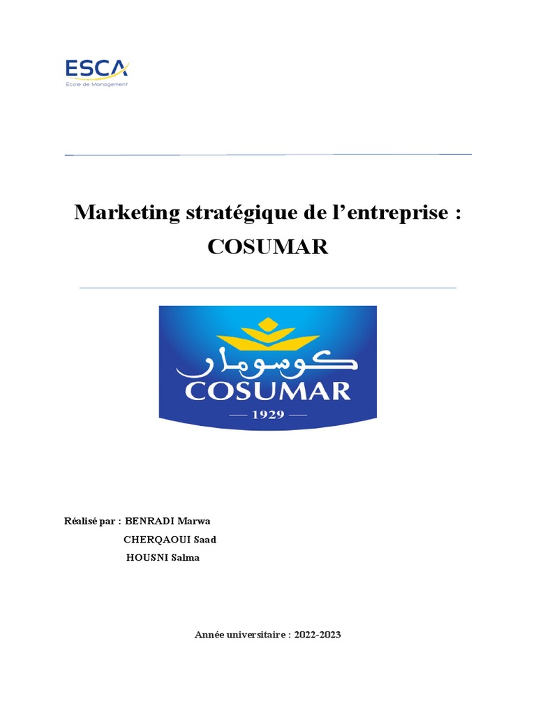 Analyse Stratégique de L'entreprise Cosumar | PDF | Sucre | Régime et nutrition