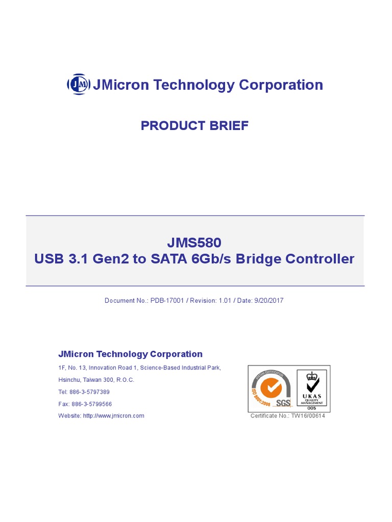 Jms 580 | Download Free PDF | Usb | Computer Architecture