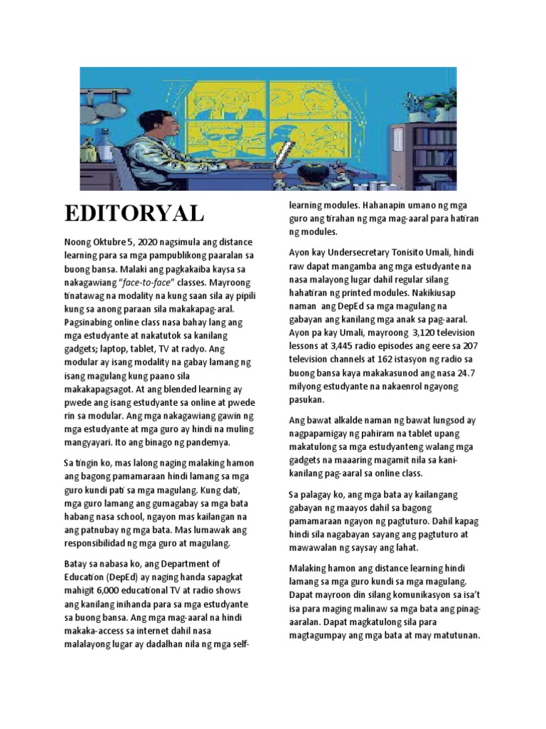 Editoryal Sa Filipino | PDF