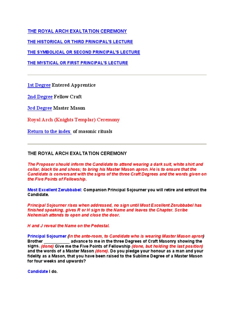 The Royal Arch Exaltation Ceremony | PDF | Freemasonry | Babylonian ...