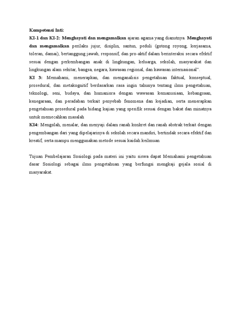 DIKTAT Sosiologi Kelas 10 NH - Cetak | PDF