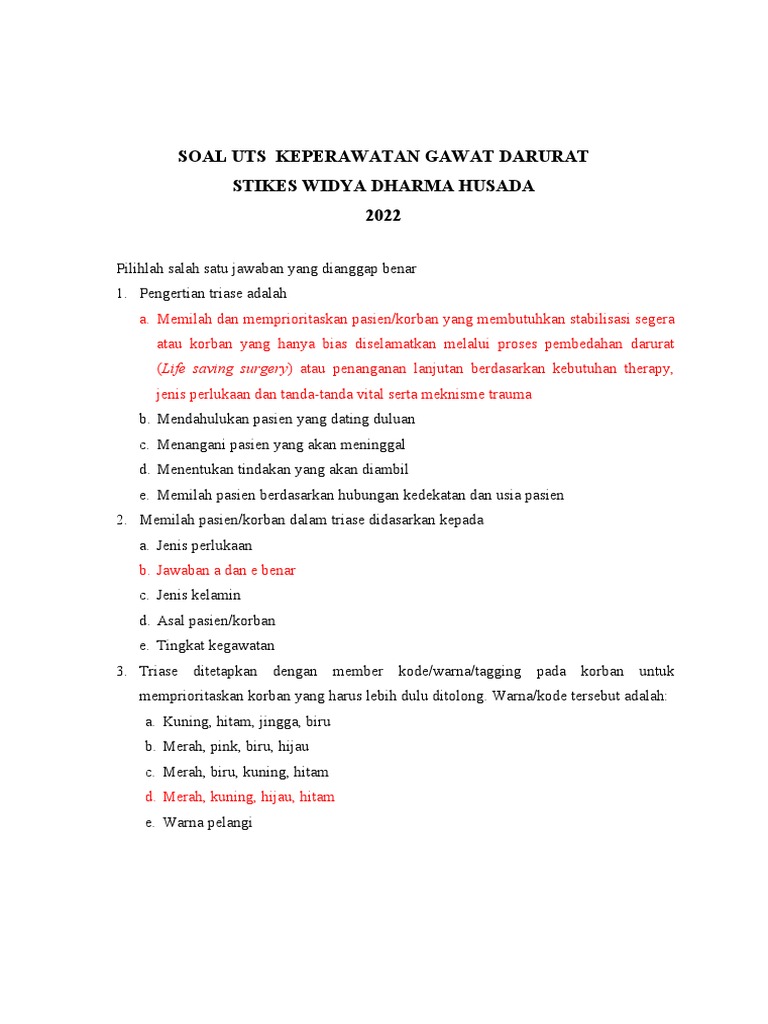 Soal Uts Gadar WDH 40 Tanpa Kunci JWB | PDF