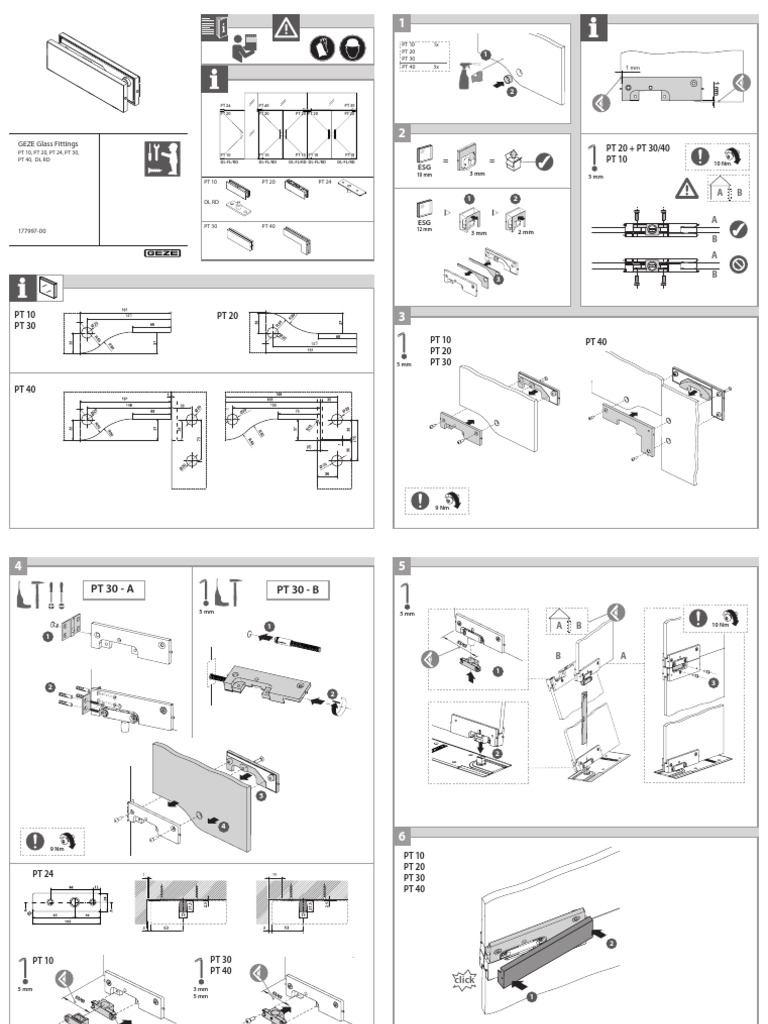 GEZE Montageanleitung 913232-1 | PDF