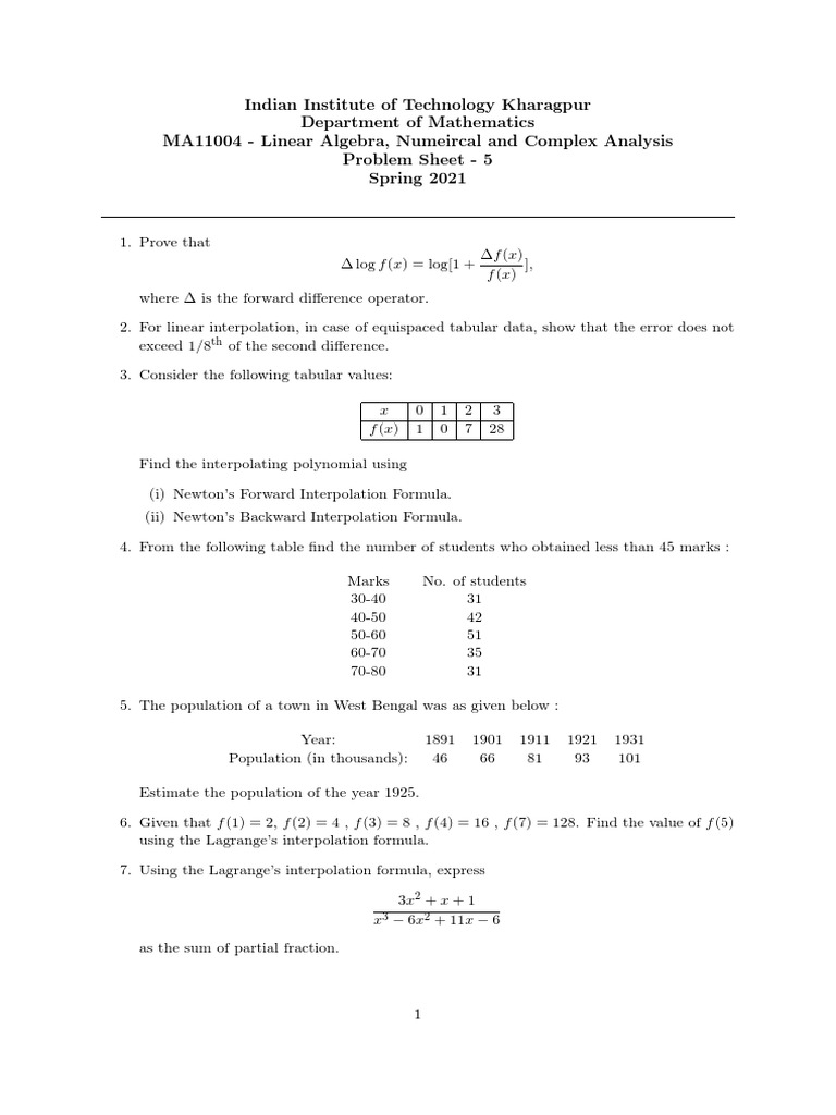 T5 | PDF | Interpolation | Numerical Analysis