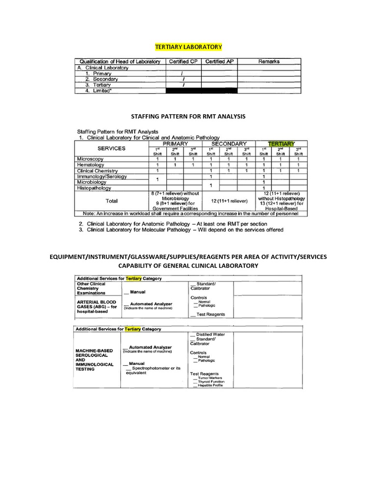 Tertiary Laboratory | PDF