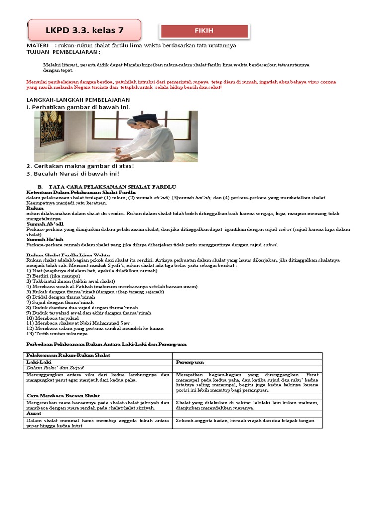 LKPD Fikih 3.3. KLS 7 | PDF