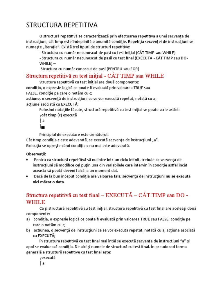 Structura Repetitiva | PDF