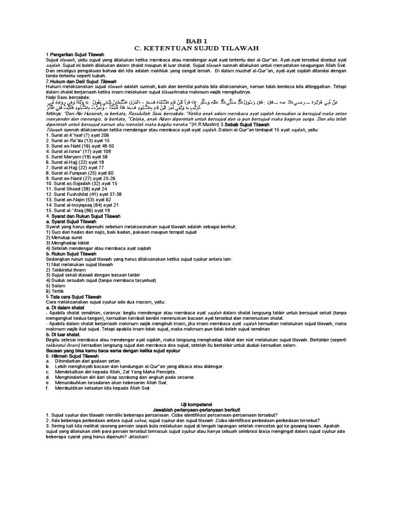 BAB 1 Sujud Tilawah | PDF