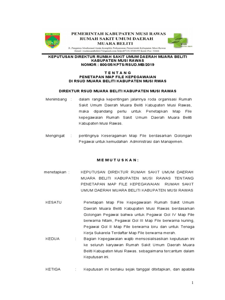 SK Kebijakan File Kepegawaian | PDF