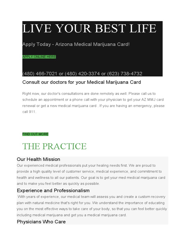 Arizona Medical Marijuana Card Guide | PDF | Cannabis (Drug) | Medical ...