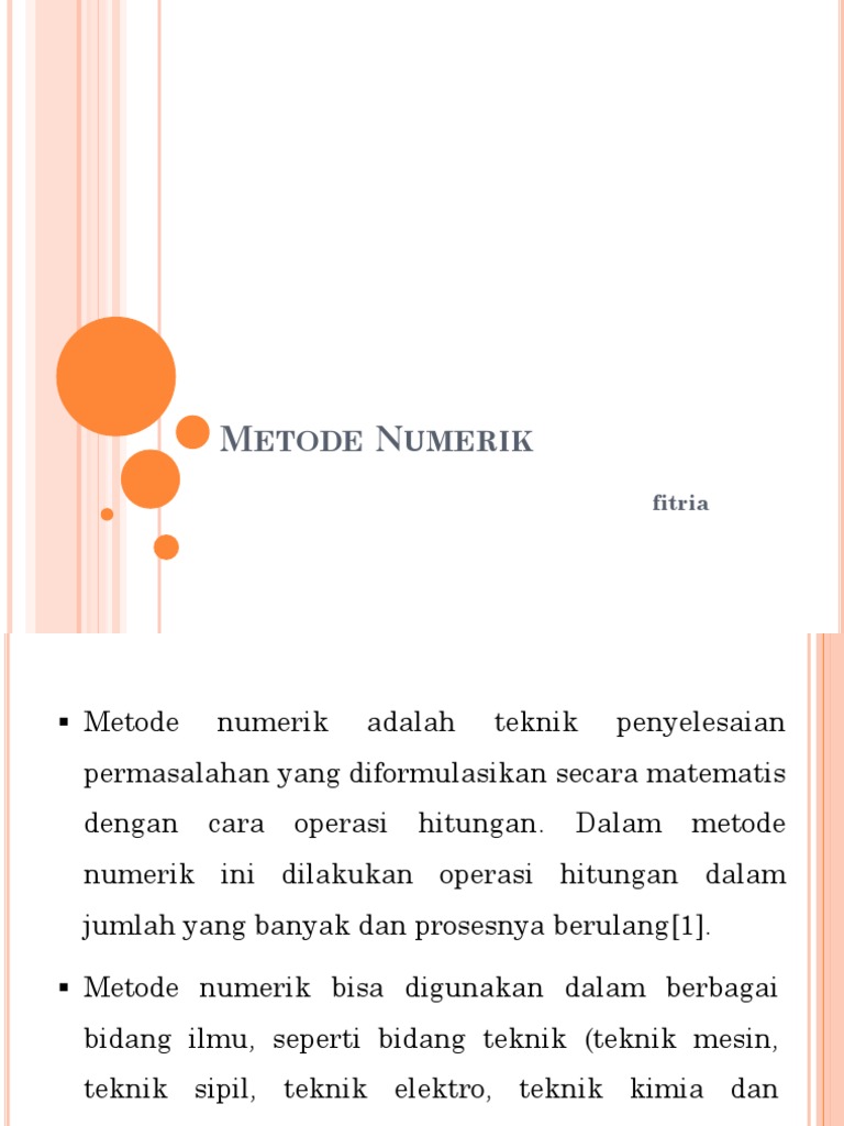 Metode Numerik by Fitri | PDF | Metode & Bahan Ajar