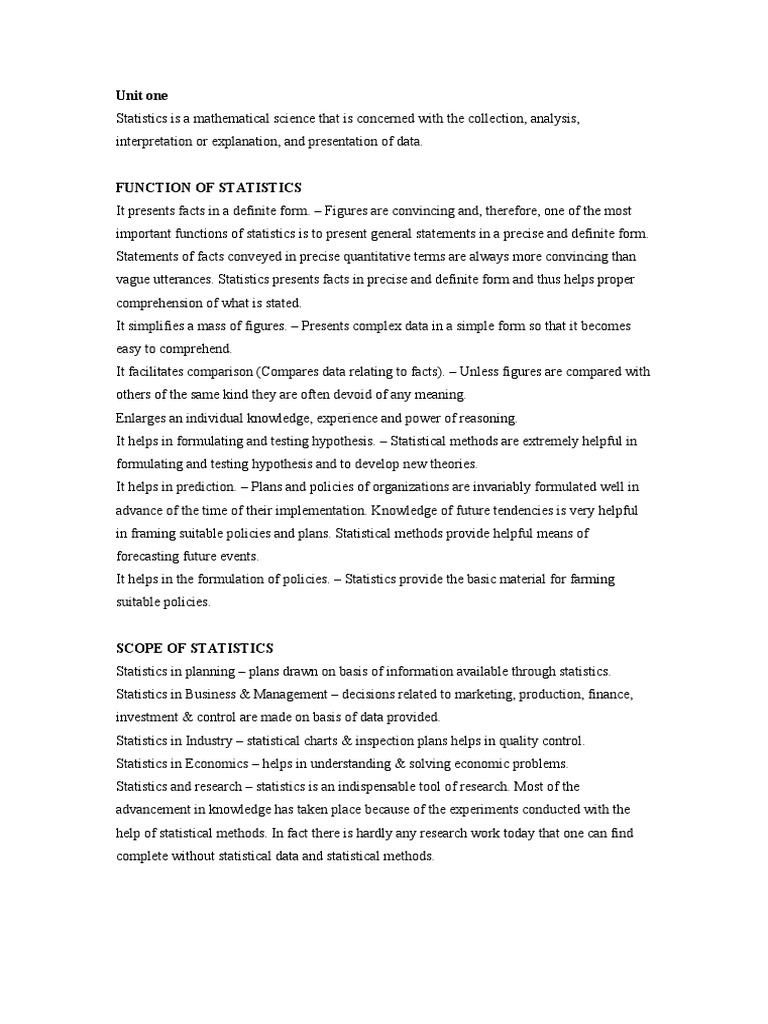 Business Statistics Notes Summary | PDF | Cost Of Living | Skewness