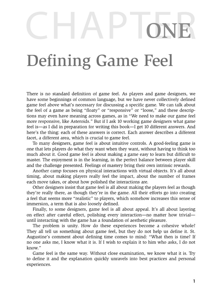 Understanding Game Feel Essentials | PDF | Experience | Perception