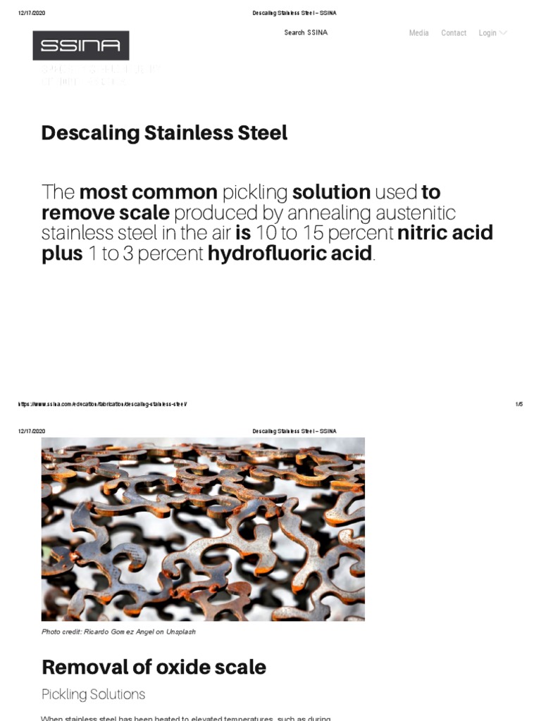 Stainless Steel Descaling Guide | PDF | Stainless Steel | Steel