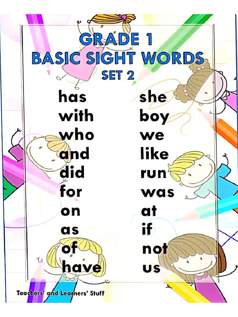Basic Sight Words Grade 1 | PDF