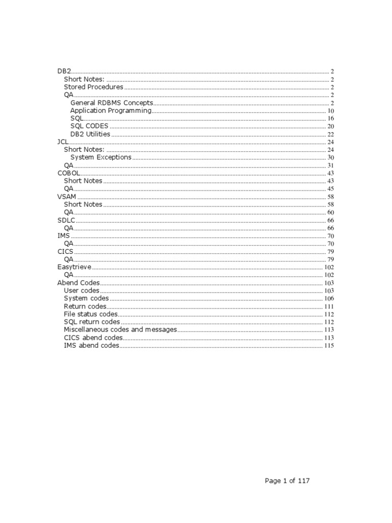 Mainframe FAQ - IMP With IMS | PDF | Database Index | Sql