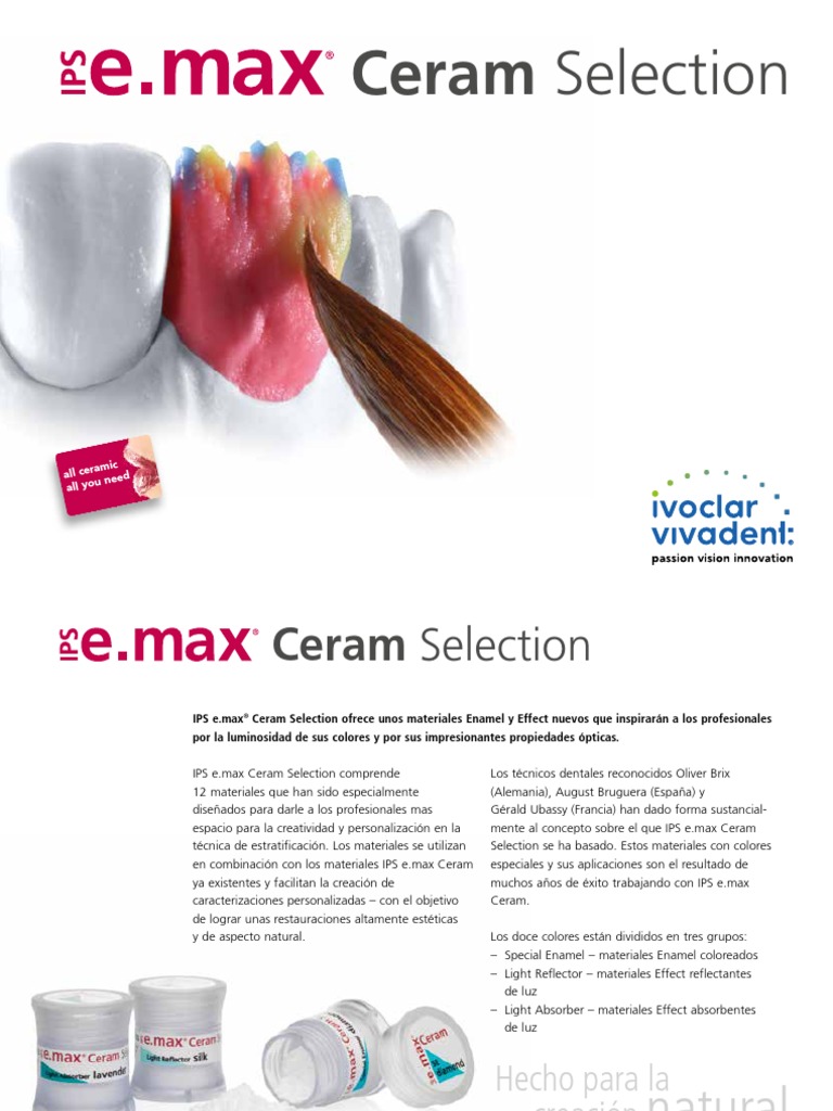 IPS E-Max Ceram Selection | PDF | Color | Visión