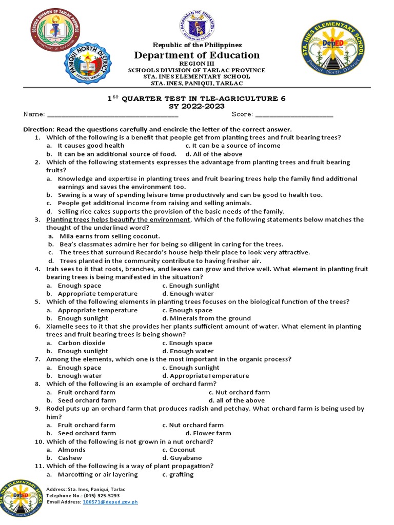 TLE-Agriculture 4 | PDF | Fertilizer | Organic Farming