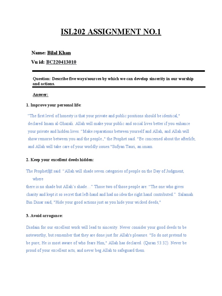 ISL202 Assignment Bilal 11 | PDF