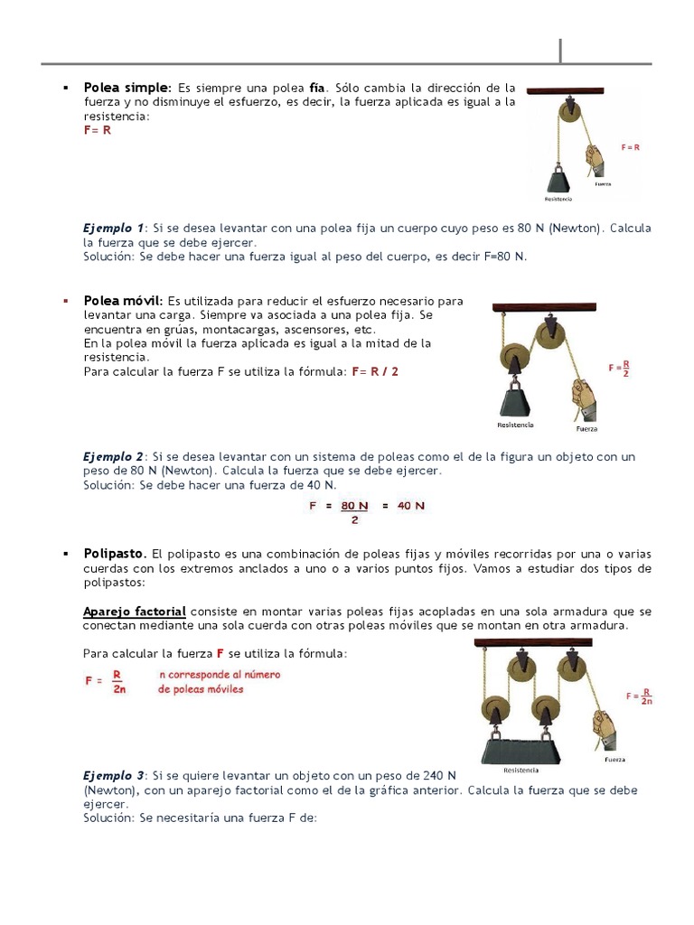 Ejercicios de Poleas - Fisica Dinamica | PDF