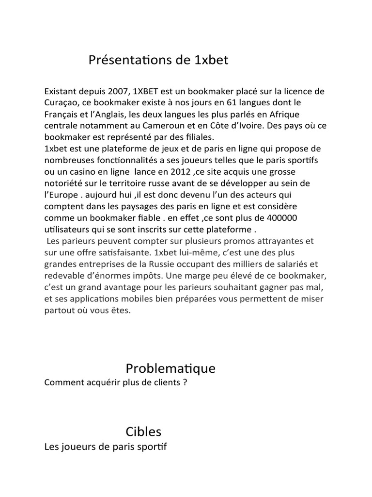 Stratégie de communication pour 1xbet | PDF | Publicité | Média de masse