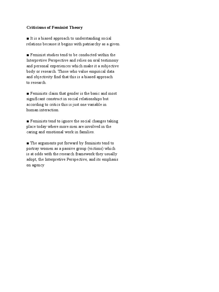 A Critical Examination of Common Arguments Against Feminist Theory and ...
