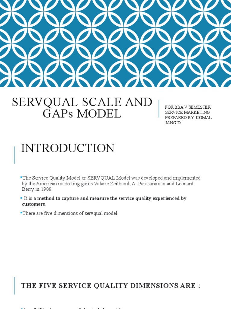 Servqual Scale and Gap Model | PDF
