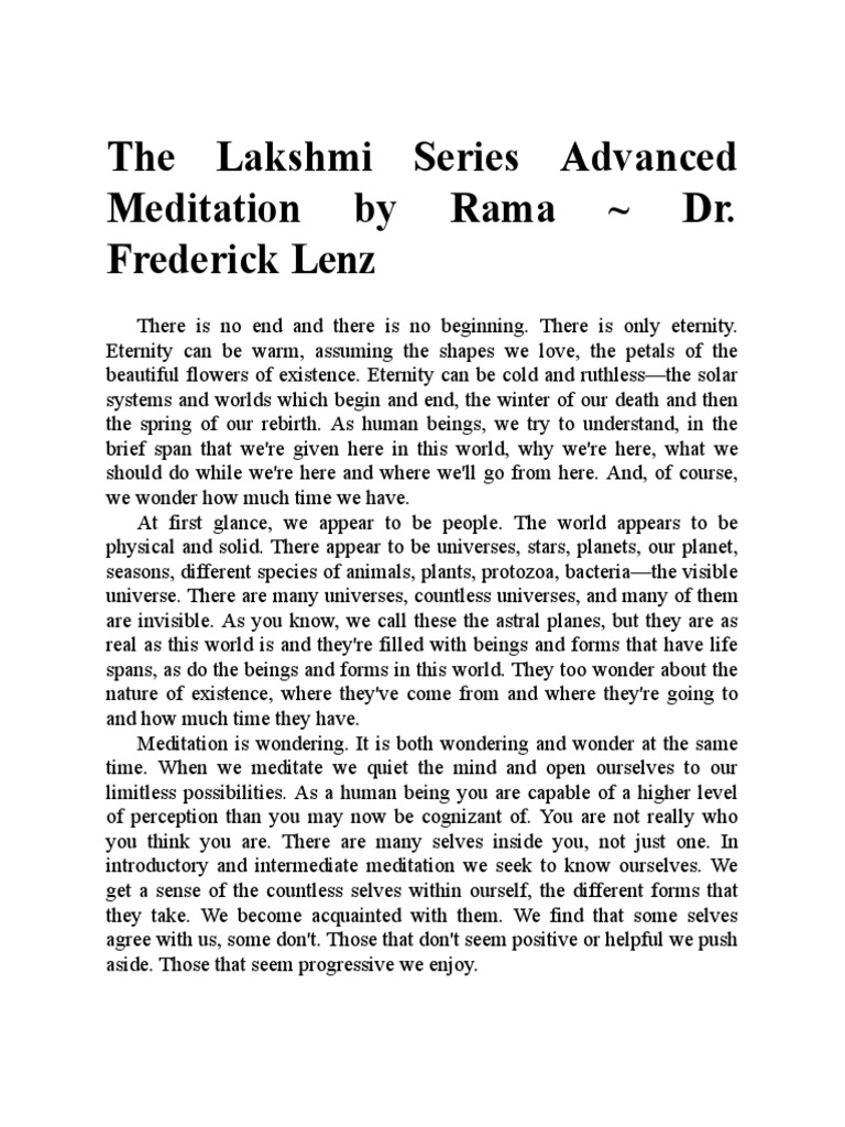 The Lakshmi Series | PDF | Meditation | Thought