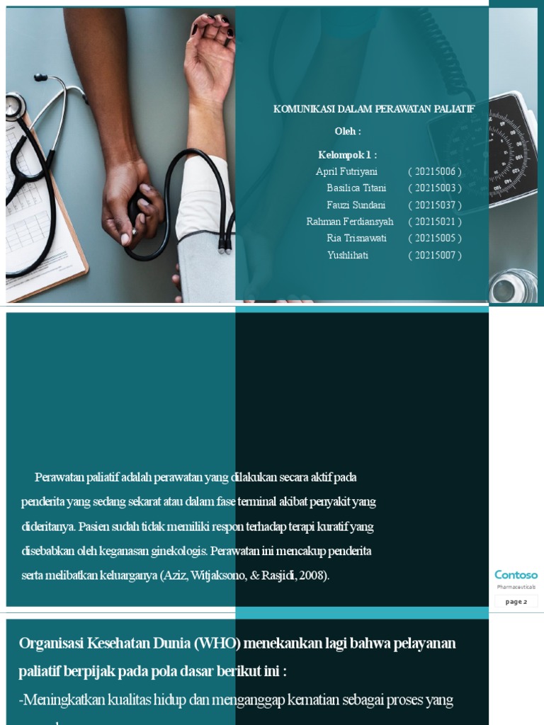 Komunikasi Dalam Perawatan Paliatif PPT Klmpok 1 - Compress | PDF
