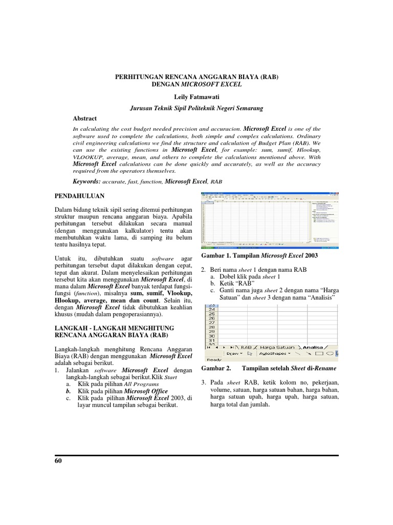 Perhitungan Rencana Anggaran Biaya Rab D | PDF | Komputer