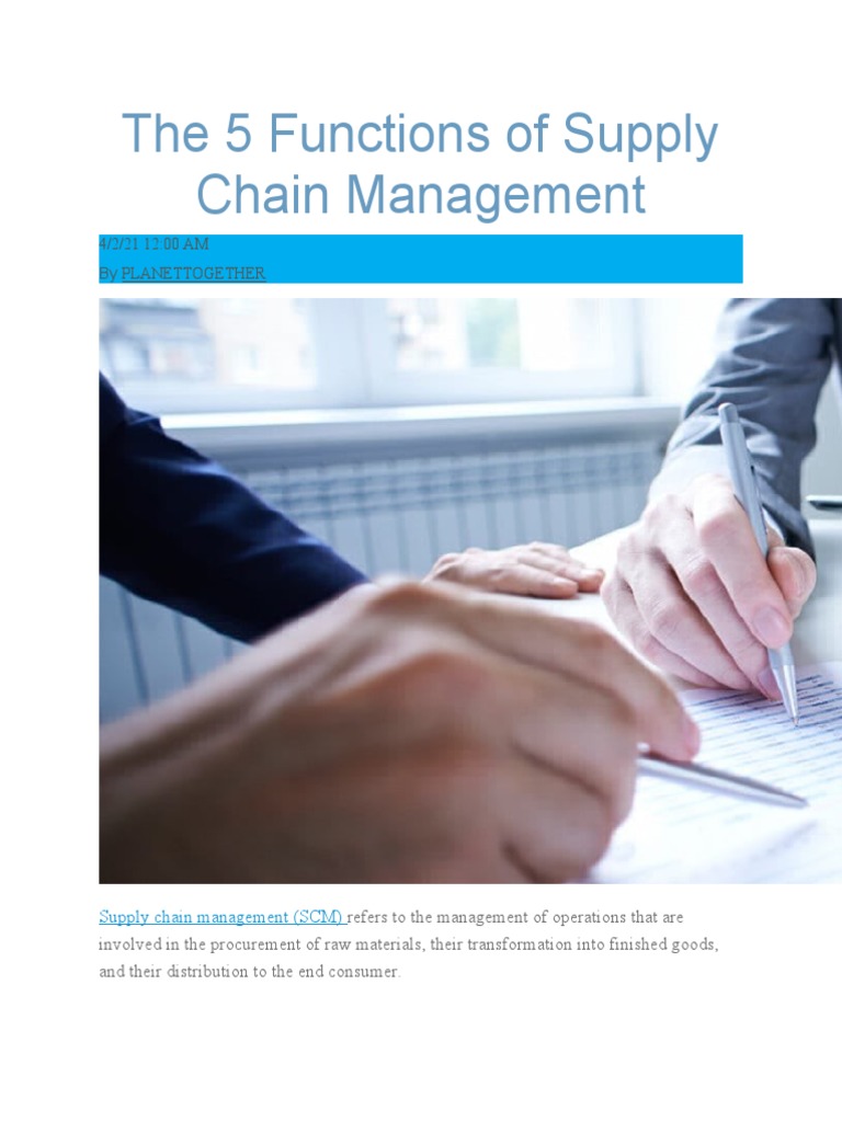 The 5 Functions of Supply Chain Management | PDF | Supply Chain ...