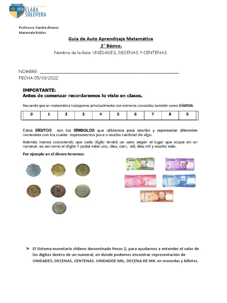 Guia Autoaprendizaje 2 Básico Matematica Bloque Pdf