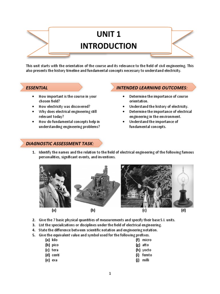 Ac1 Unit 1 Introduction | PDF | Alternating Current | Electricity