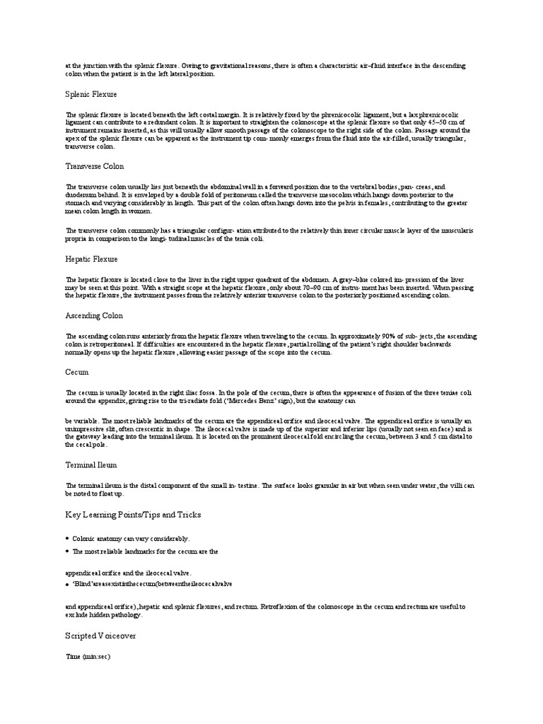 Colonoscopy Landmark | PDF | Large Intestine | Abdomen