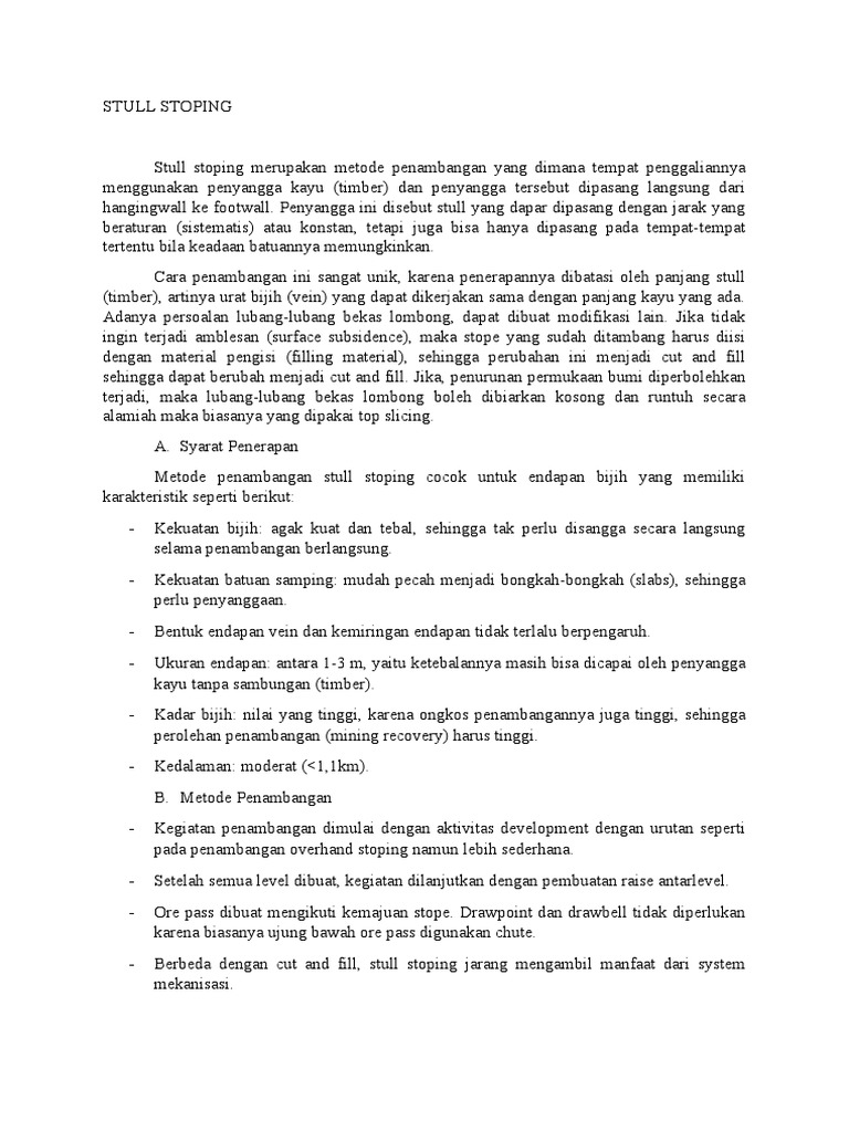 Stull Stoping | PDF