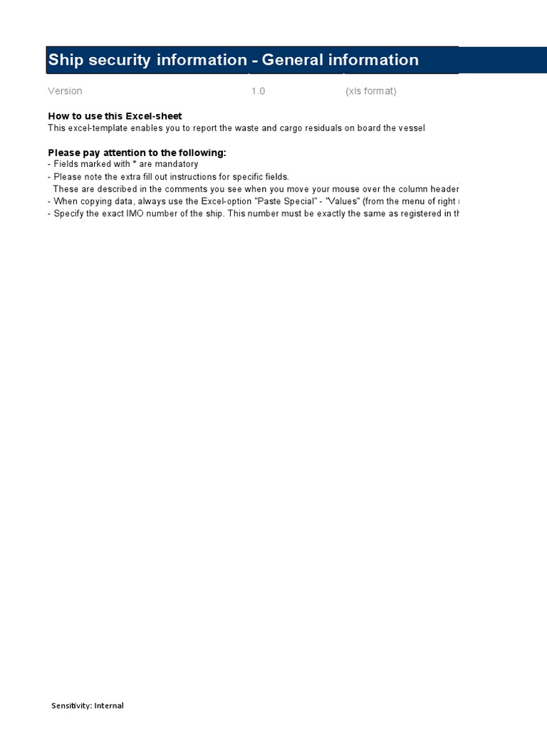 01) ISPS Form v1.0 | PDF | Computing | Water Transport