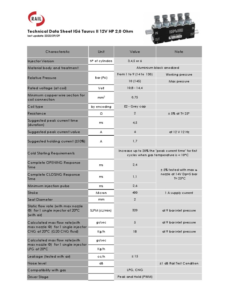 Technical Data Sheet IG6 Taurus II 12V HP 2ohm | PDF | Electrical ...