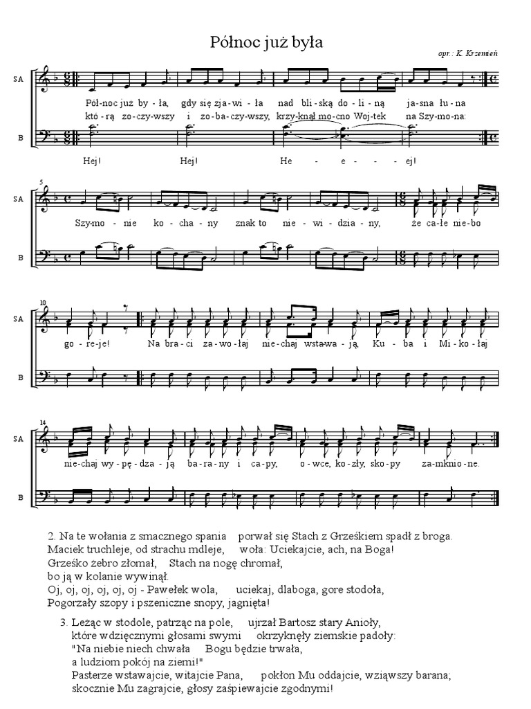 Polnoc Juz Byla SAB | PDF