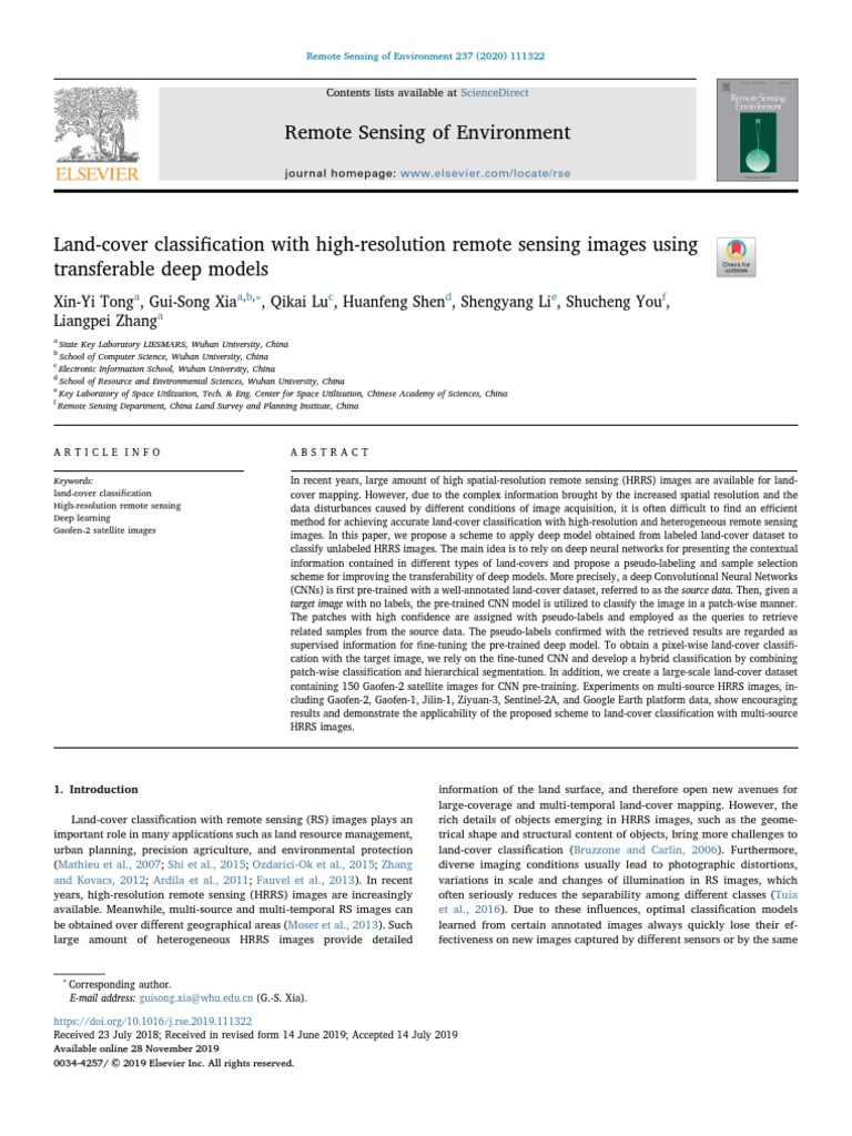 Land Cover Classification With High Resolution Remote Sensing Images Using Pdf Image