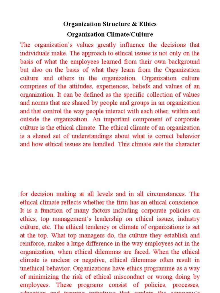 Organization Structure & EThics | PDF | Decision Making | Board Of ...