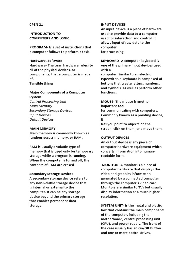 CPEN 21 Reviewer | PDF