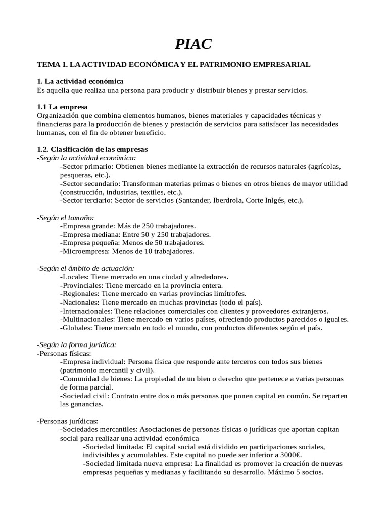 Tema 1 Piac | PDF | Business | Contabilidad